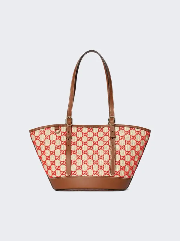 Gucci Woven Small Tote Bag - Orange