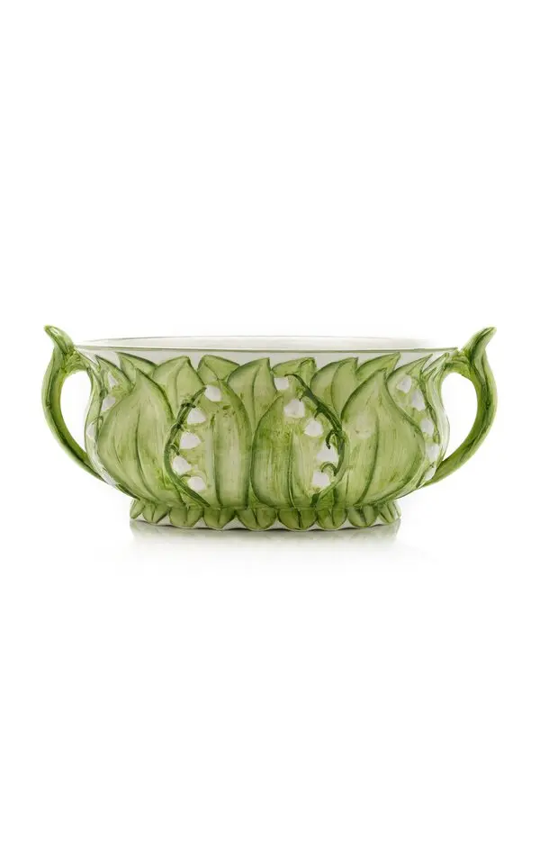 MODA DOMUS Lily Of The Valley Ceramic Planter - Green