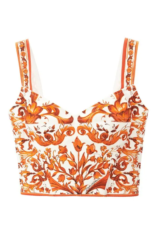 Dolce & Gabbana Printed Bustier T-shirt - Multicolor