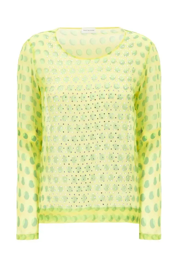 Dries Van Noten Long Sleeve Polka Dot Shirt