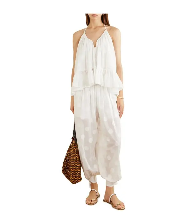 Zimmermann Embellished Polka-dot Cotton Tank
