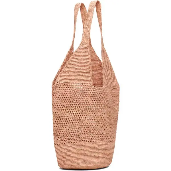 ANINE BING Leah Logo Raffia Shoulder Bag
