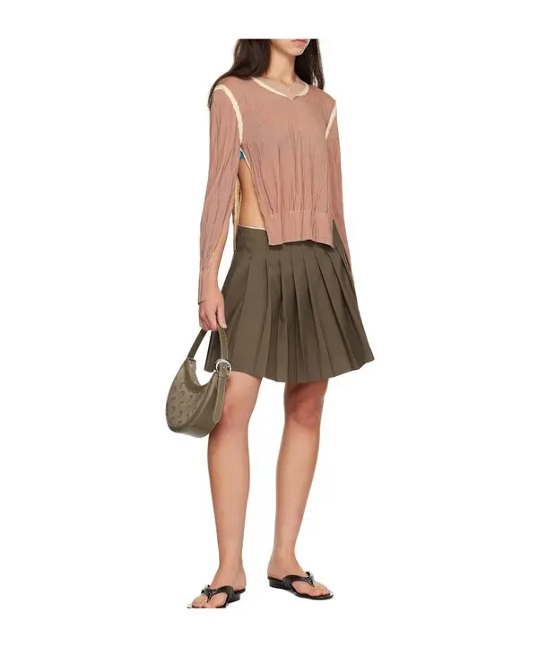 MARINE SERRE Faded Leather Moon Eclips Mini Bag