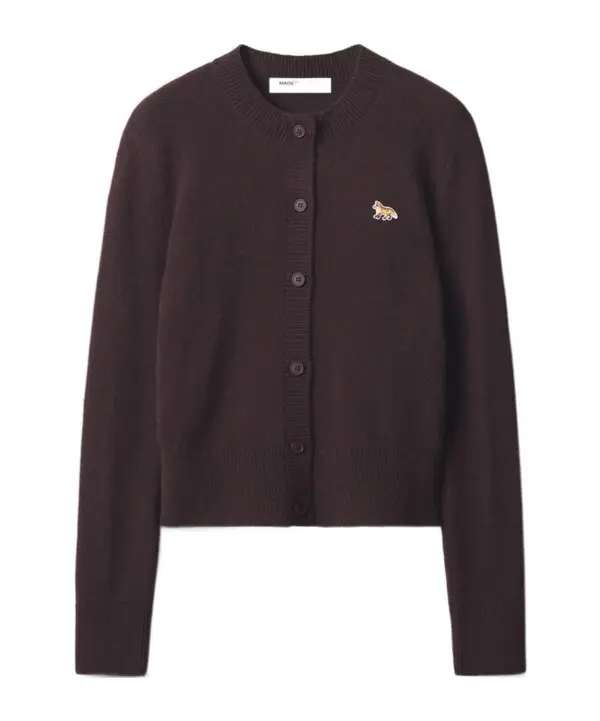 Maison Kitsuné Baby Fox Lambswool Fitted Cardigan - Black