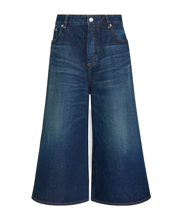 Alaïa Palazzo Denim Culottes - Light Blue