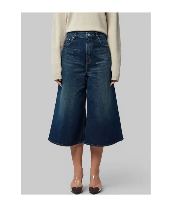 Alaïa Palazzo Denim Culottes - Light Blue