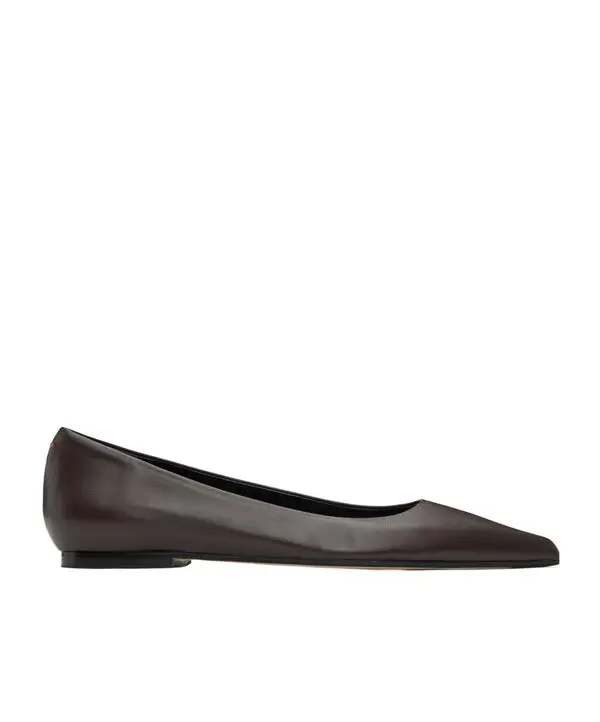AeydĒ Cassy Pointed-toe Ballet Flats - Moka