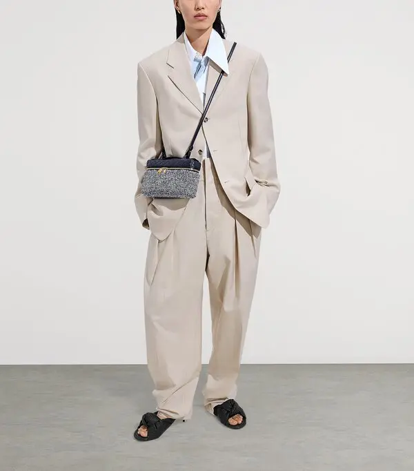 Bottega Veneta Rafia Bang Bang Vanity Case Bag