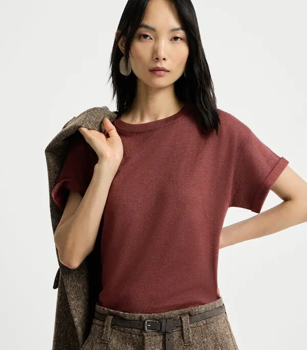 Brunello Cucinelli Cashmere-silk-blend Sparkling Knitted T-shirt