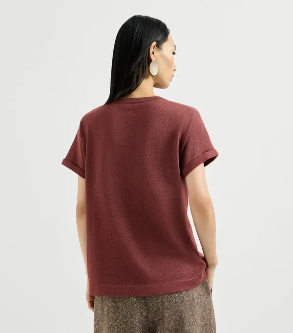 Brunello Cucinelli Cashmere-silk-blend Sparkling Knitted T-shirt