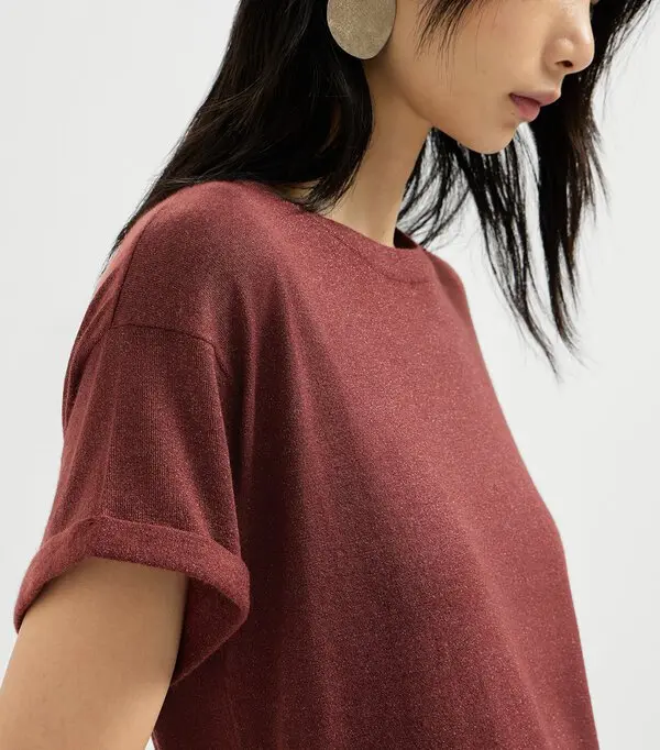 Brunello Cucinelli Cashmere-silk-blend Sparkling Knitted T-shirt