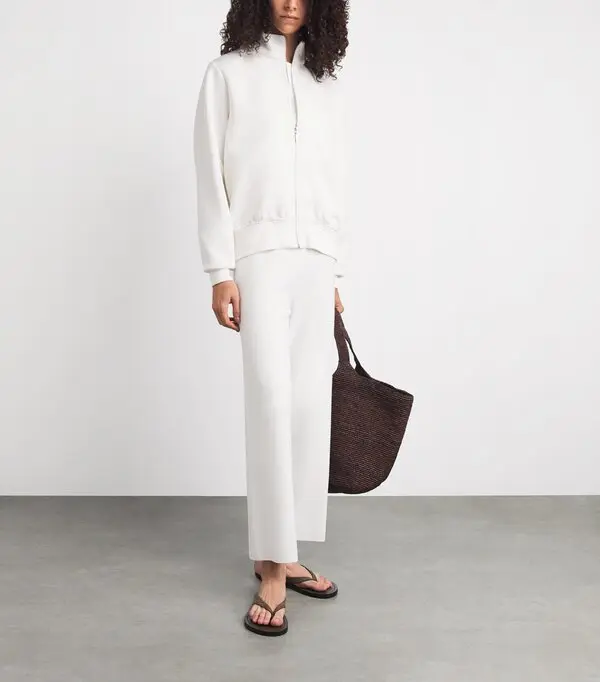 Max Mara Cotton-silk-blend Zip-up Sweatshirt