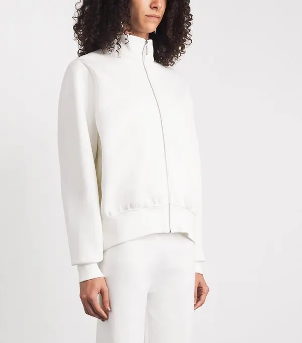 Max Mara Cotton-silk-blend Zip-up Sweatshirt