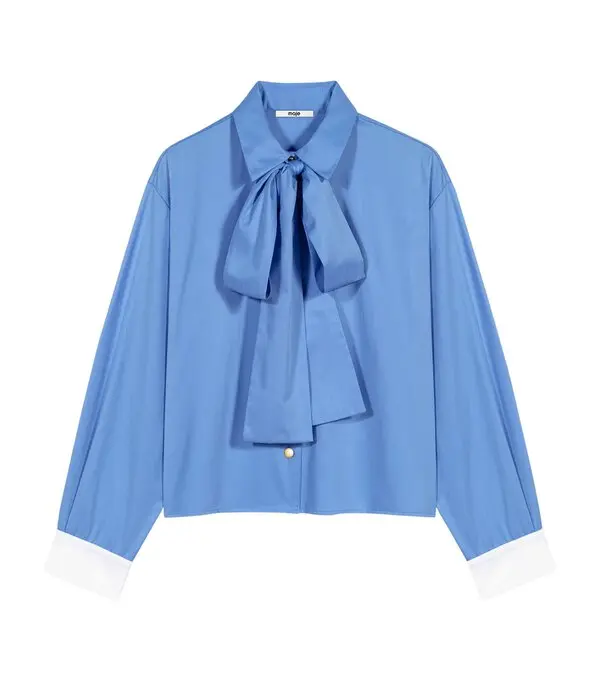 Maje Cotton Pussybow Shirt