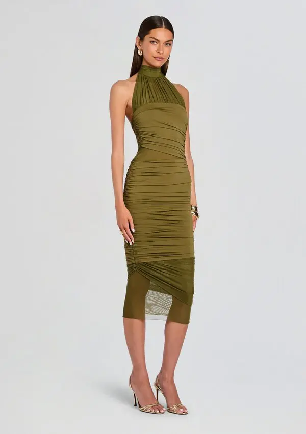 SEROYA Esmee Midi Dress - Olivewood