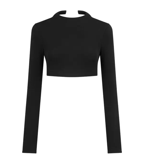 TOM FORD Open-back Long-sleeve Crop Top
