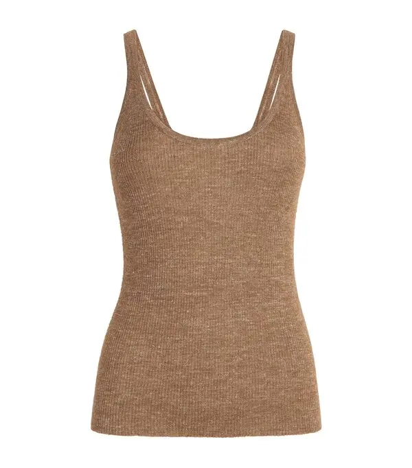 Gabriela Hearst Cinxia Ribbed Cashmere Silk Tank Top - Brown