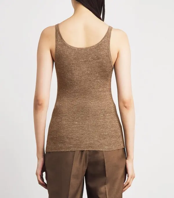 Gabriela Hearst Cinxia Ribbed Cashmere Silk Tank Top - Brown