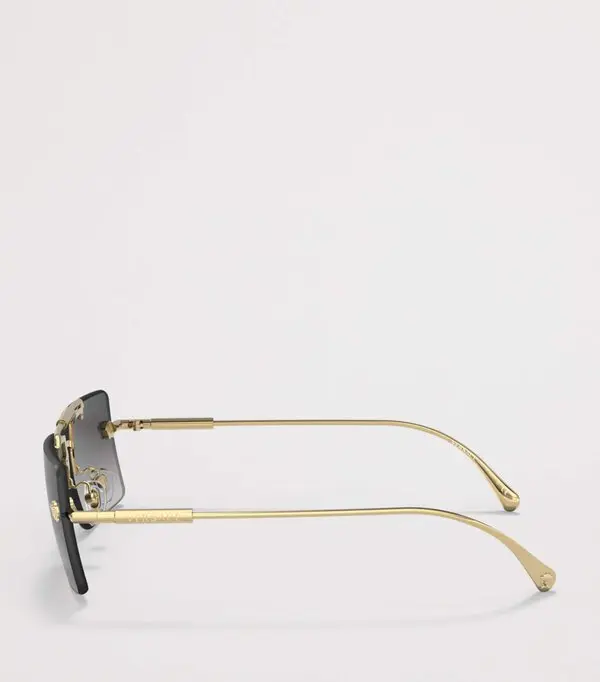 Versace Rimless Rectangle Sunglasses