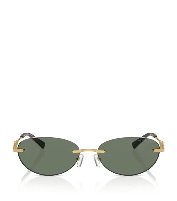 Michael Kors Manchester Oval Rimless Sunglasses - Green