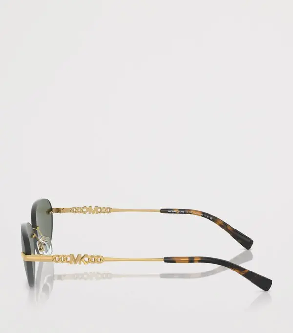 Michael Kors Manchester Oval Rimless Sunglasses - Green