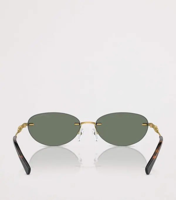 Michael Kors Manchester Oval Rimless Sunglasses - Green