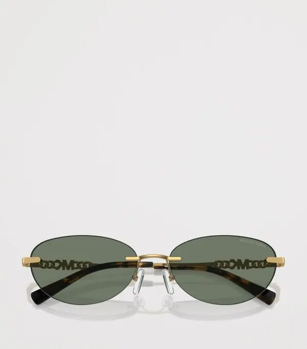 Michael Kors Manchester Oval Rimless Sunglasses - Green