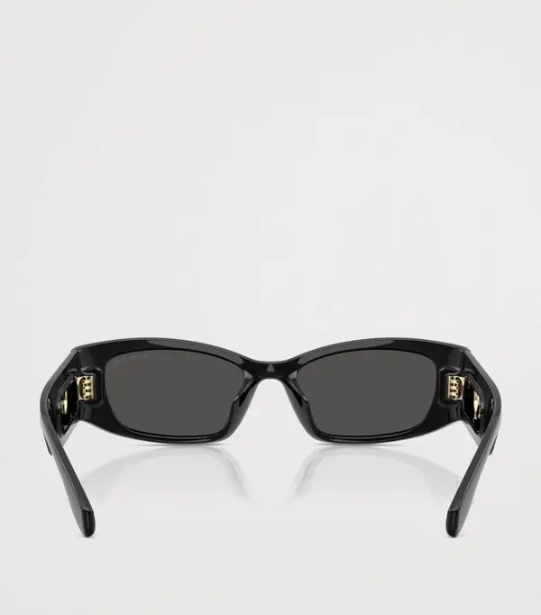 Michael Kors Rhodes Rectangle Sunglasses With Gold Tone Logo Detail