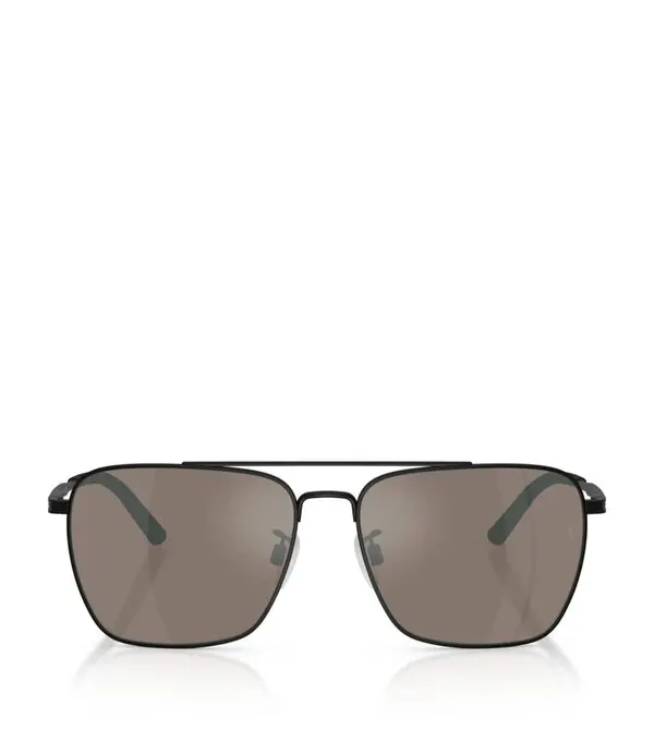 Oliver Spencer Metal R-15 Square Frame Sunglasses - Black