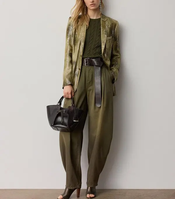 Ralph Lauren Silk-blend Cable-knit Sweater - Green