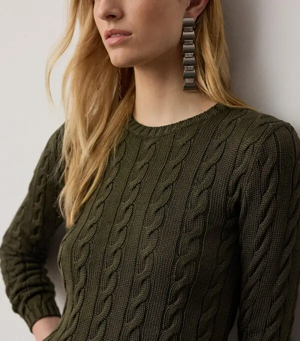 Ralph Lauren Silk-blend Cable-knit Sweater - Green