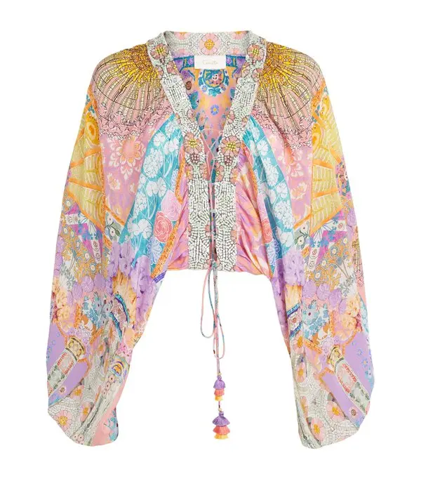 Camilla Embellished Silk Blouse