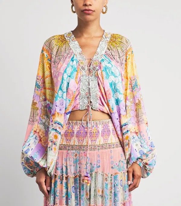 Camilla Embellished Silk Blouse