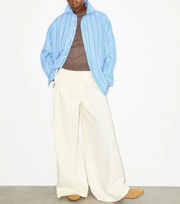 Max & Co. Cotton Pleated Wide-leg Trousers