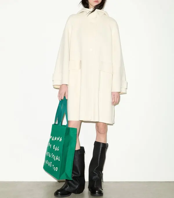 Max & Co. Wool Blend Hooded Cape Coat