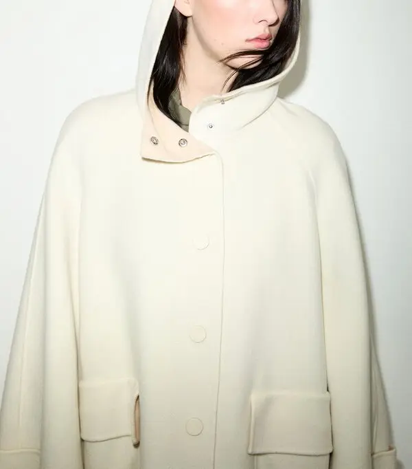 Max & Co. Wool Blend Hooded Cape Coat