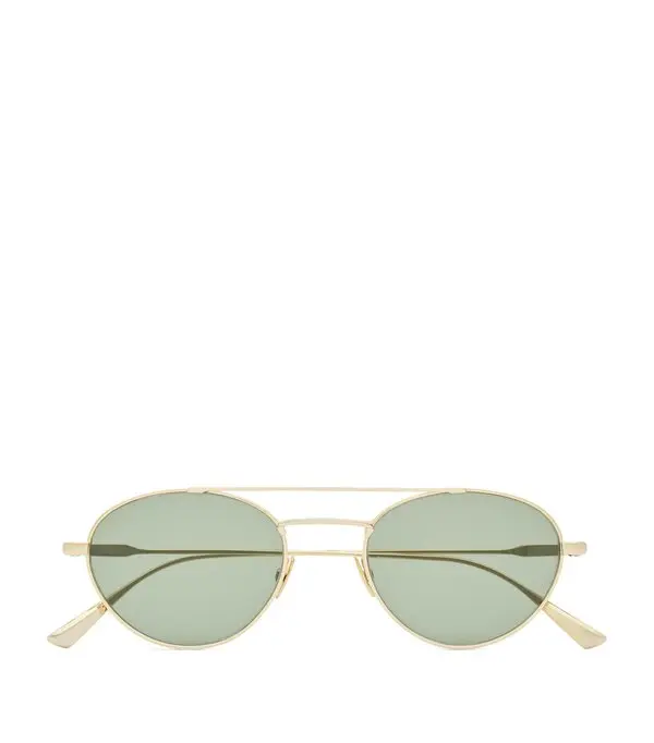 Saint Laurent Sl 850 Metal Aviator Sunglasses - Metallic