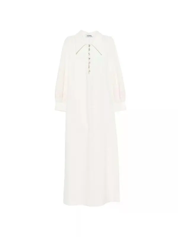 Vivetta Embellished Floral-embroidered Midi Dress - White