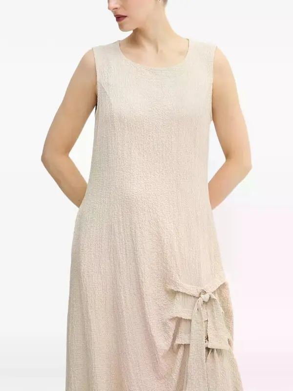 Joseph Ribkoff Crinkle-effect Ruffled Midi Dress - Neutrals