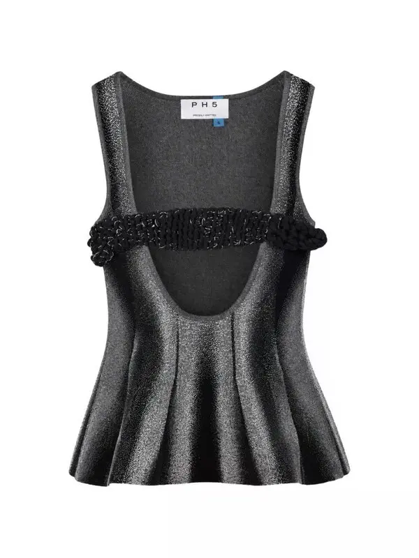 Ph5 Reflective Peplum Tank Top With Braided Chest Strap