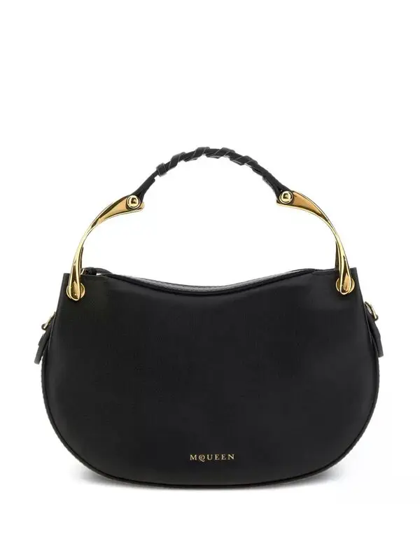 Alexander McQueen Mini Wishbone Leather Shoulder Bag - Black