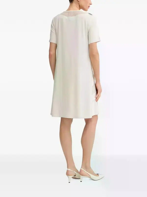 Joseph Ribkoff Mesh-panel Short-sleeve Mini Dress
