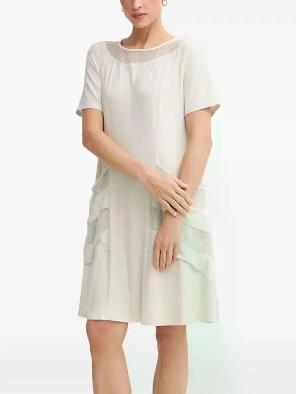 Joseph Ribkoff Short Sleeve Mini Dress With Mesh Paneling