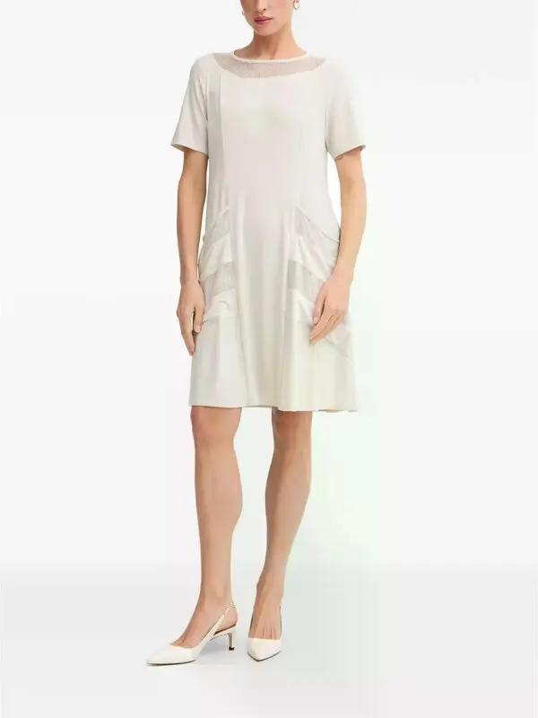 Joseph Ribkoff Short Sleeve Mini Dress With Mesh Paneling