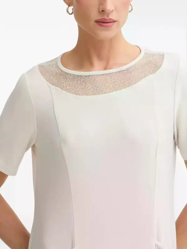 Joseph Ribkoff Short Sleeve Mini Dress With Mesh Paneling