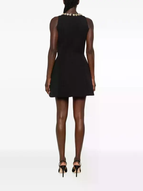 Sandro Embellished-neck Sleeveless Mini Dress
