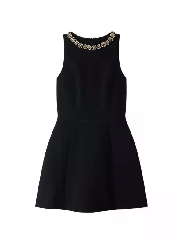 Sandro Embellished Neck Sleeveless Mini Dress - Black