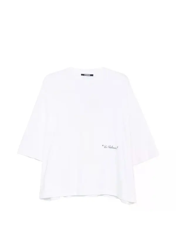 Jacquemus Le Palmier" Logo Print Oversized T-shirt - White