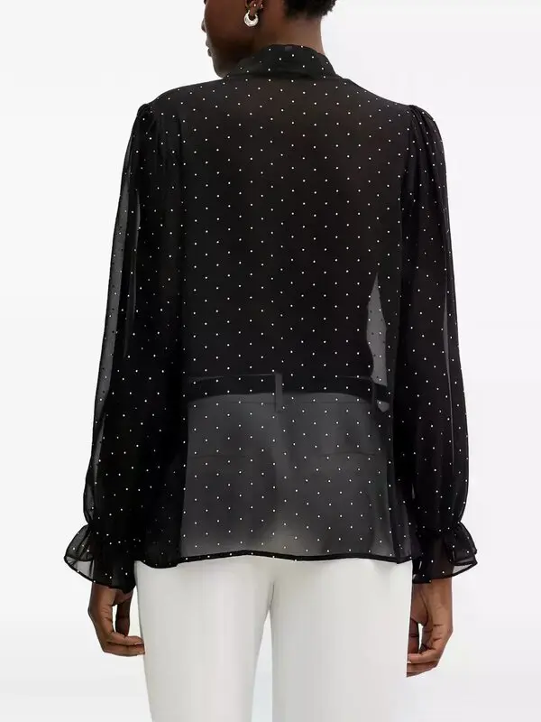 Joseph Ribkoff Polka-dot Pussy-bow Blouse