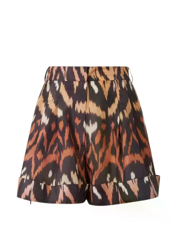 Zimmermann Ikat-print Silk Shorts - Brown